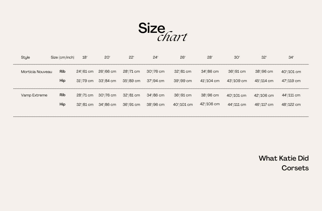 Size Guide – Noena Vintage